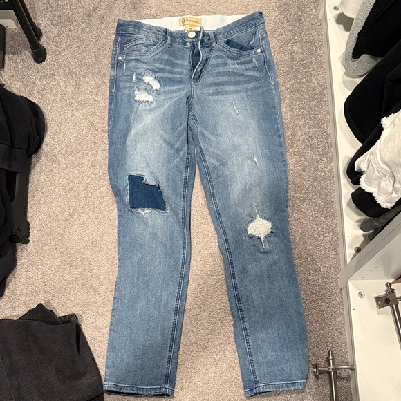 Democracy | Jeans | Democracy Light Blue Distressed Straight Leg Jeans ...